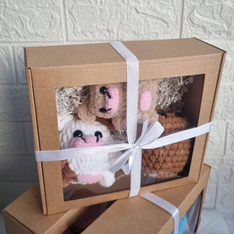 Gift Box of 3 Plushies Crochet Animal Kawaii Plush Toy - Etsy
