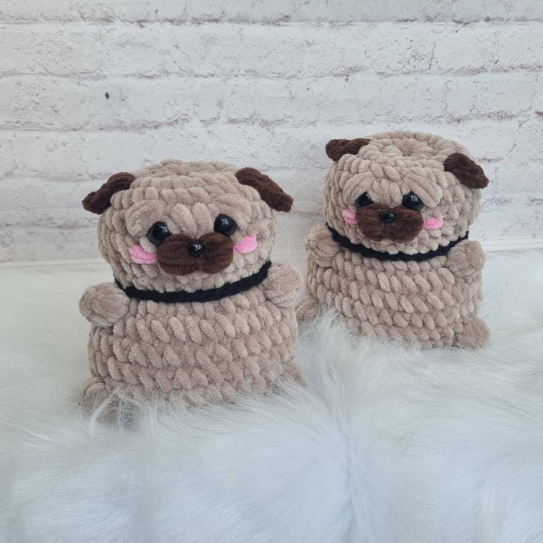 Crochet CHUBBY Pug,plush Toy, Amigurumi Potato Pug, Kawaii Plush, Cute ...