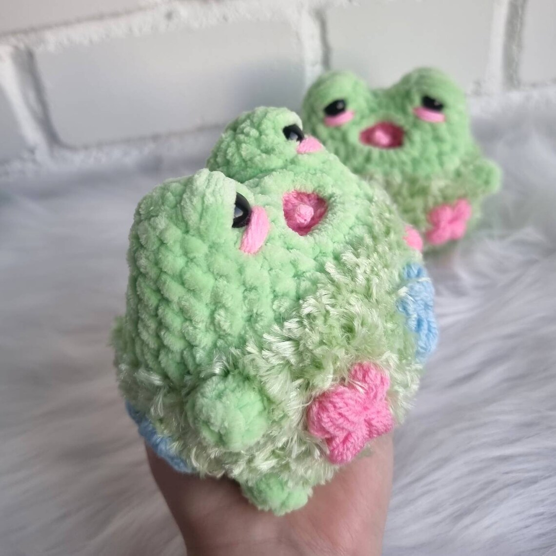 Crochet GREEN Fluffy FLOWER FROG Plush Toy Amigurumi Frog - Etsy