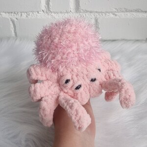 Crochet FLUFFY PINK SPIDER Cute Spider Handmade Soft Spider - Etsy