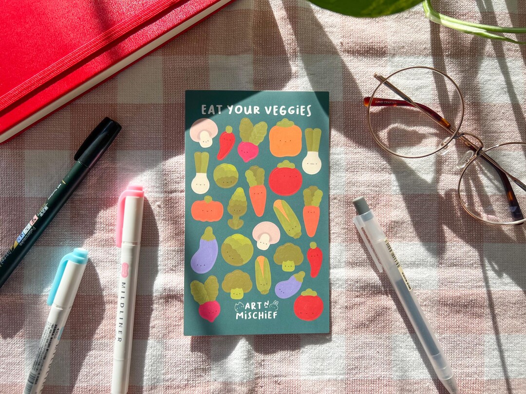 Eat Your Veggies Sticker Sheet // Waterproof Vinyl Vegetable Stickers ...