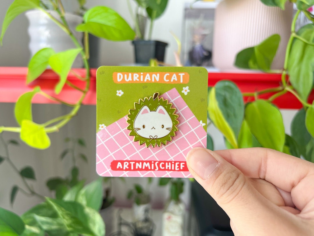 Durian Cat Hard Enamel Pin - Etsy