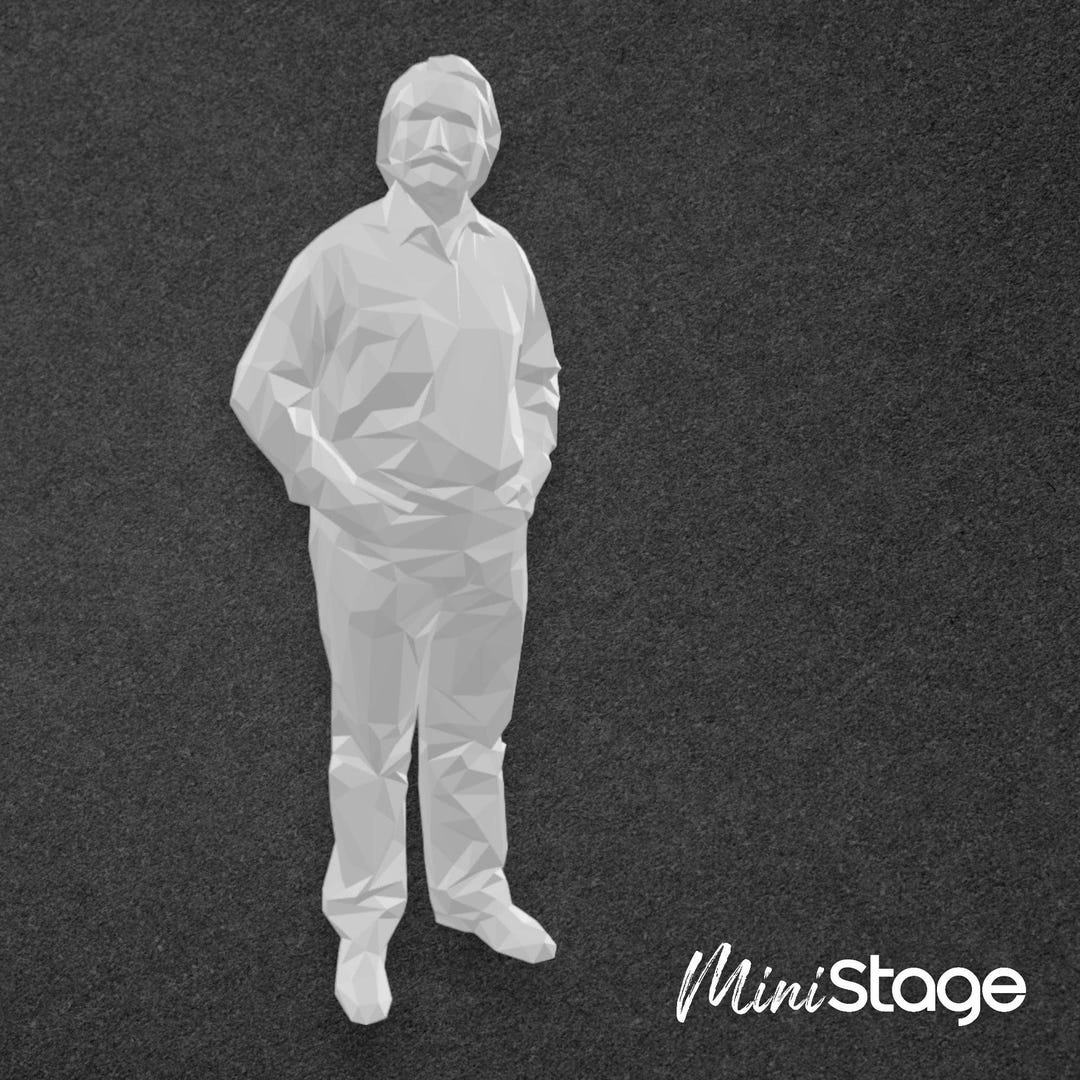 Logan - Scale Model Box Unpainted Figure of a Older Male Standing With ...