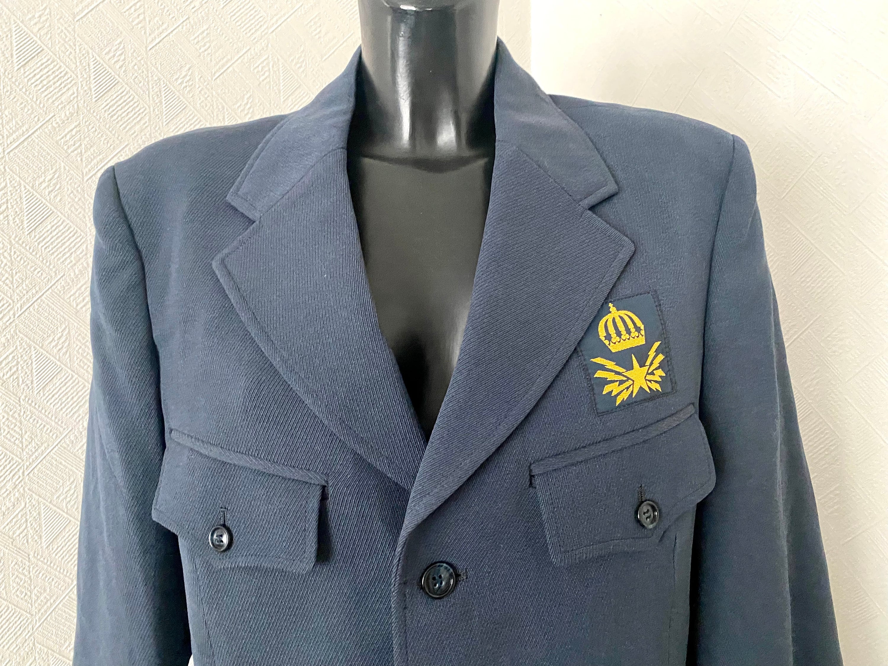 80's Swedish Royal Guard of Honor Jacket Drak Blue Men's Warm Uniform ...