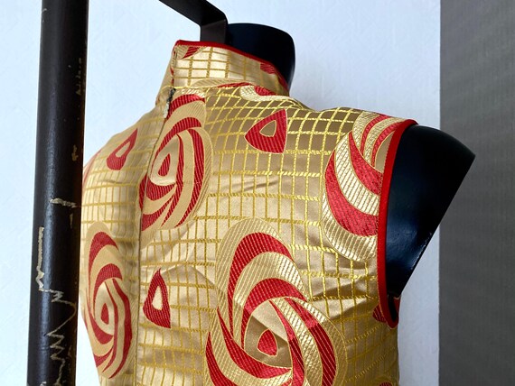 Chinese Cheongsam Qipao Yellow Bright Gold Satin Dres… - Gem