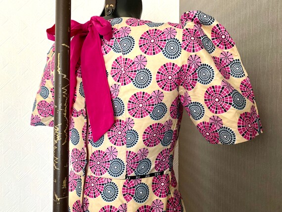 Vintage African Style Maxi Dress Retro Accordion Plea… - Gem