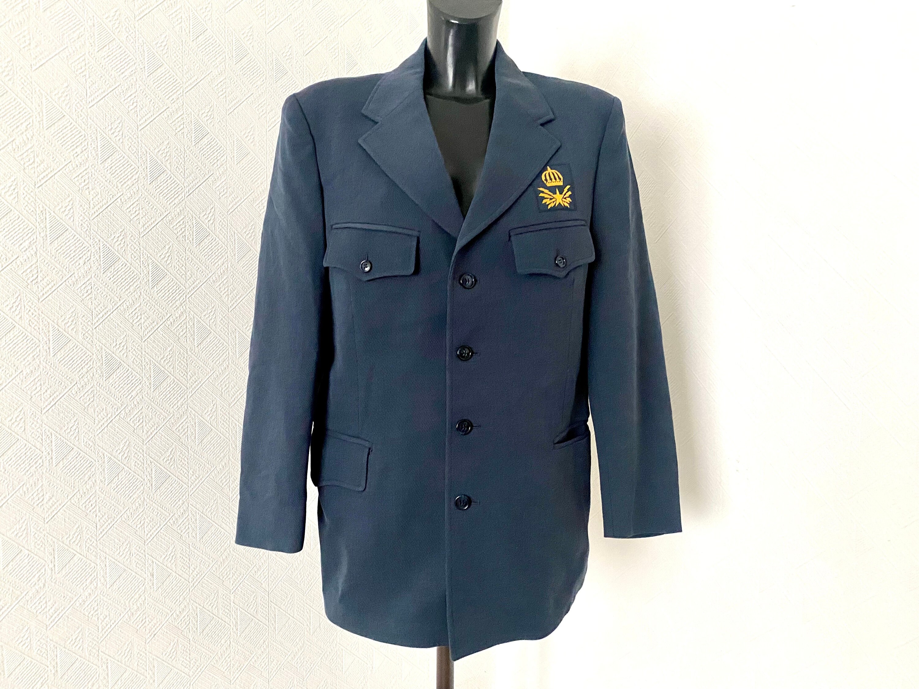 80's Swedish Royal Guard of Honor Jacket Drak Blue Men's Warm Uniform ...