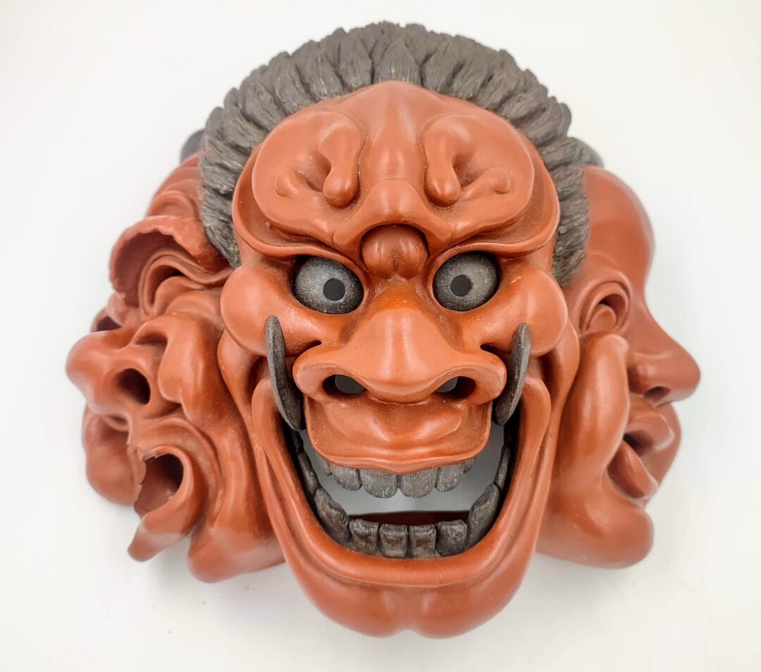 Tokoname Yaki Obi Demon Mask. - Etsy