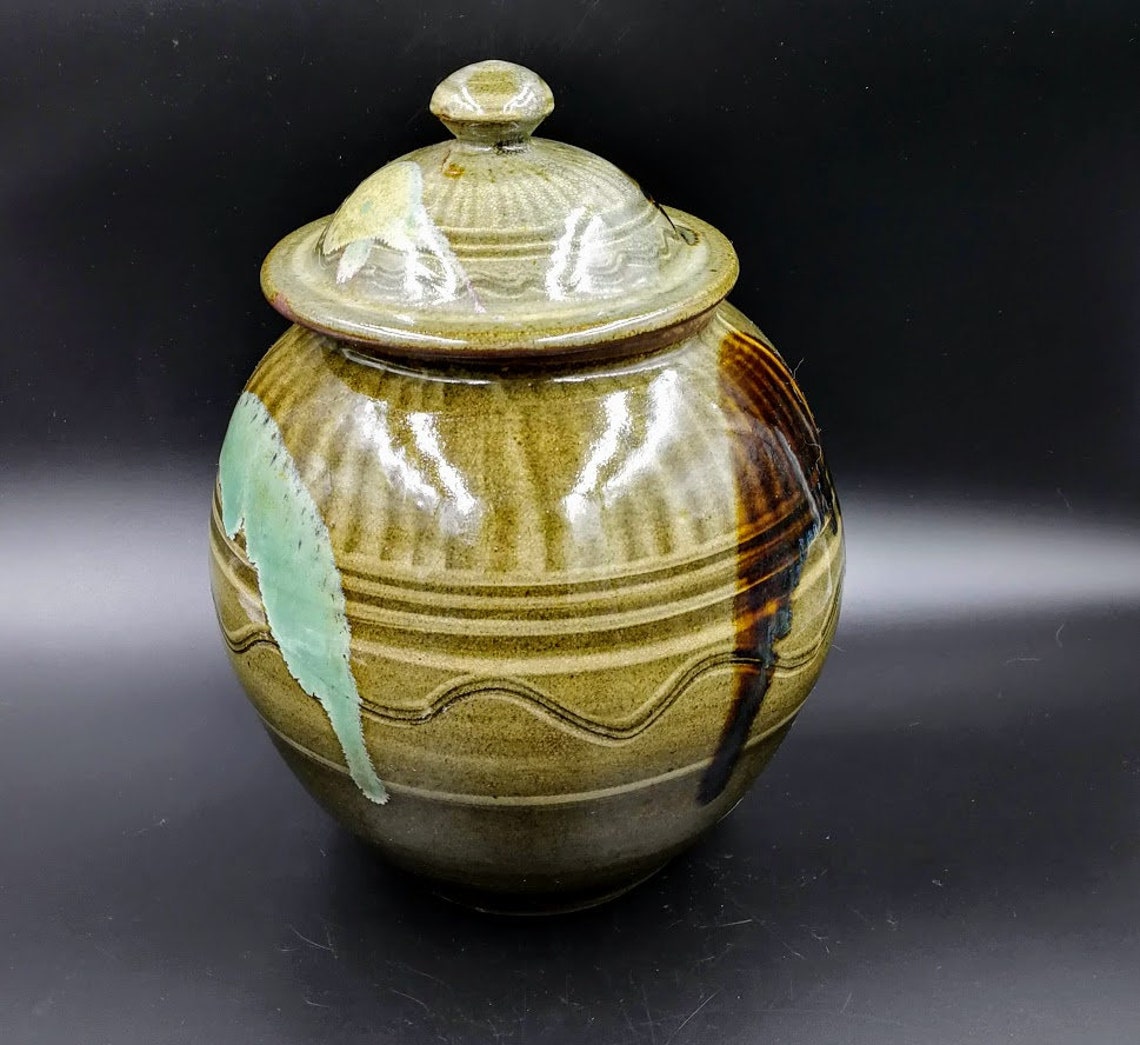 Vintage Onta Yaki Lidded Tea Jar - Etsy