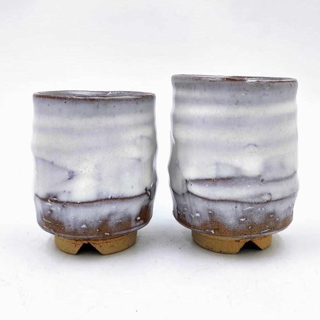 Pair of Meteo Hagi Yaki Yunomi Cups - Etsy