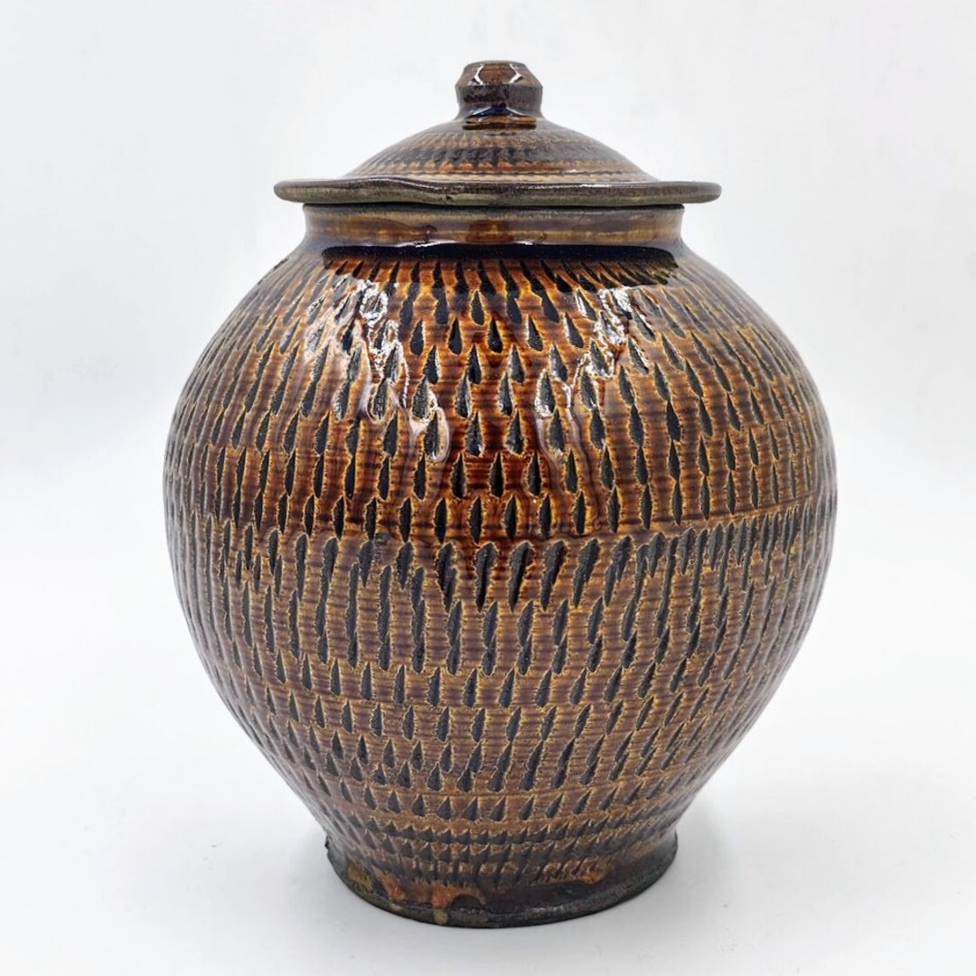 Vintage Onta Yaki Lidded Jar - Etsy