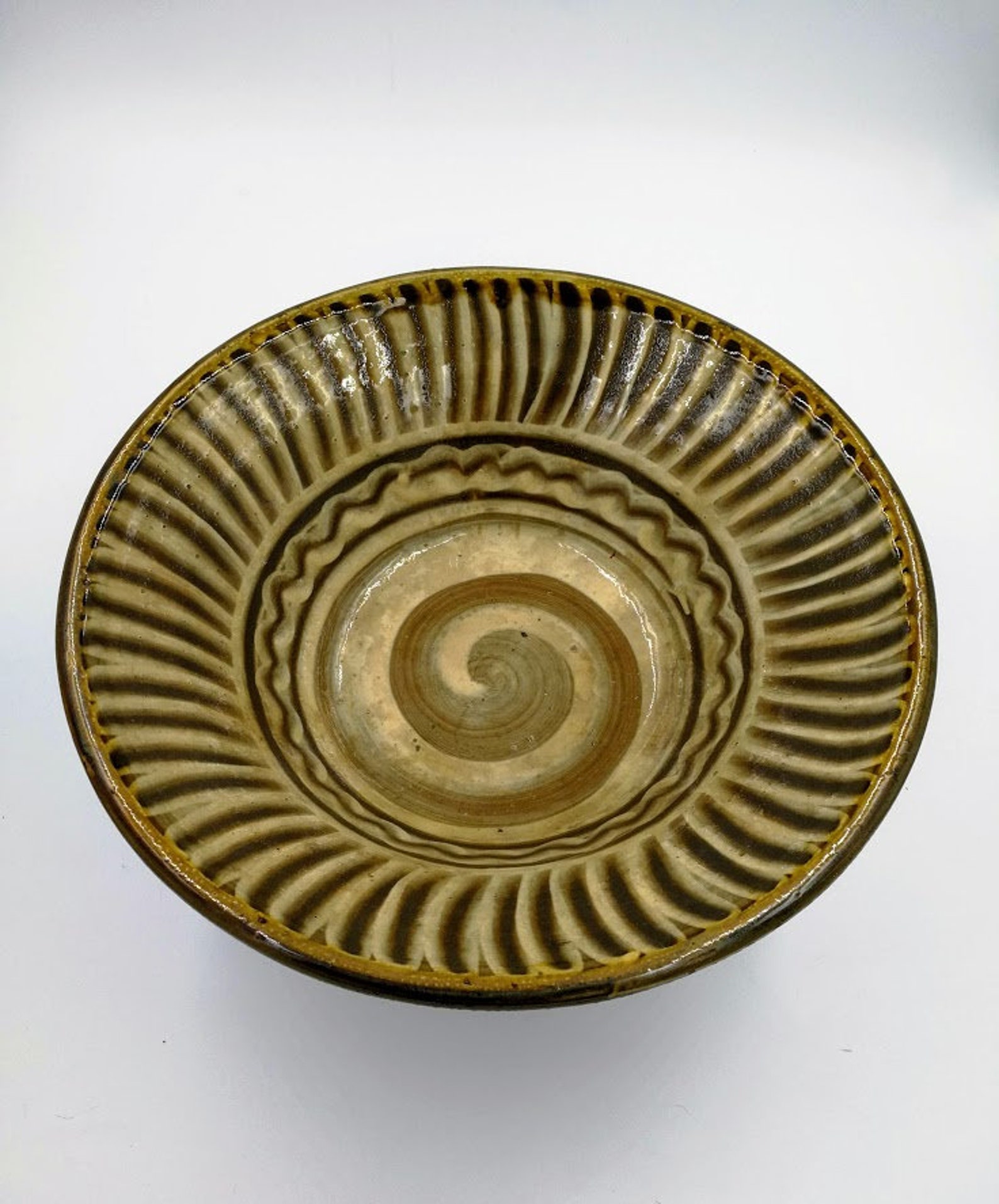 Vintage Onta Yaki Footed Bowl - Etsy