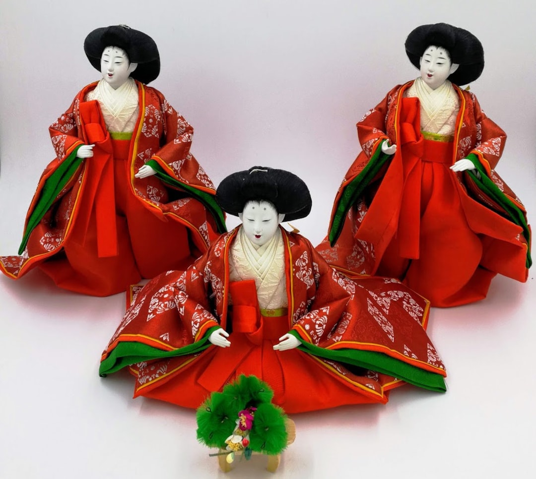 Set of 3 Japanese Ningyo Dolls - Etsy