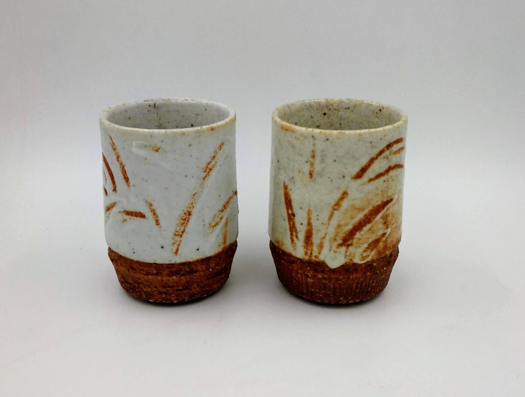 Pair of Large Shino Yunomi - Etsy