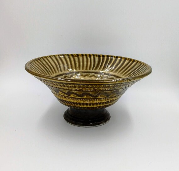 Vintage Onta Yaki Footed Bowl | Etsy