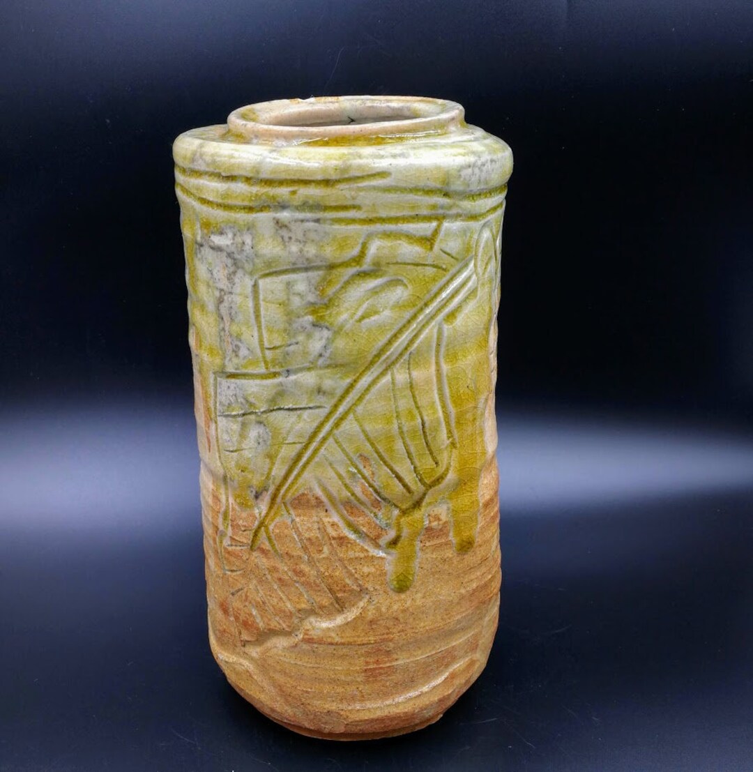 Carved Iga Yaki Vase - Etsy