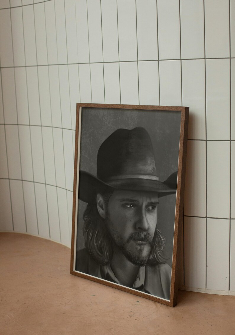 Yellowstone TV Character Portraits John Dutton, Beth, Kayce, Rip Wheeler Handrawn Western ...