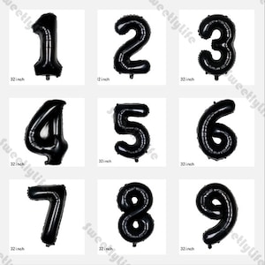 Retro Race Car Themed Black Number Balloon 16"/32"/40" DIY Birthday F1 ...