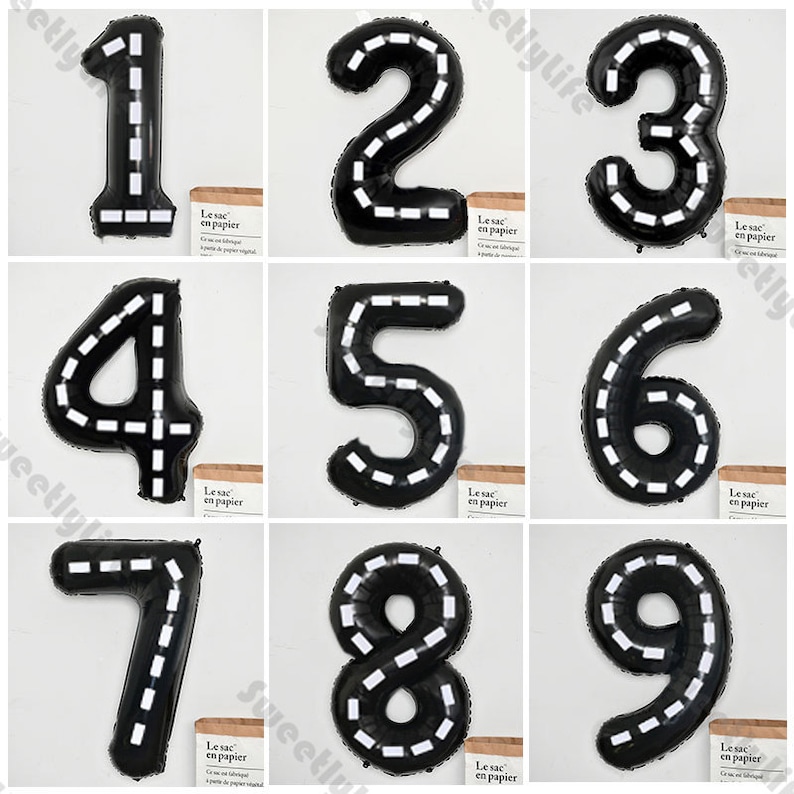 Retro Race Car Themed Black Number Balloon | Etsy