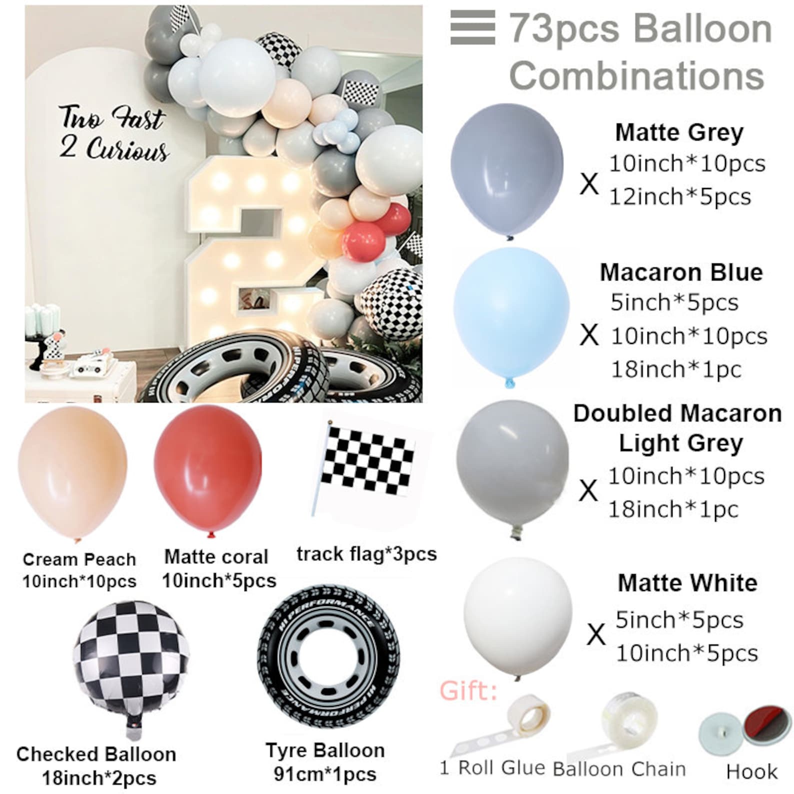 Tyre Balloon Race Car Balloon Garland Kit Racing Birthday - Etsy