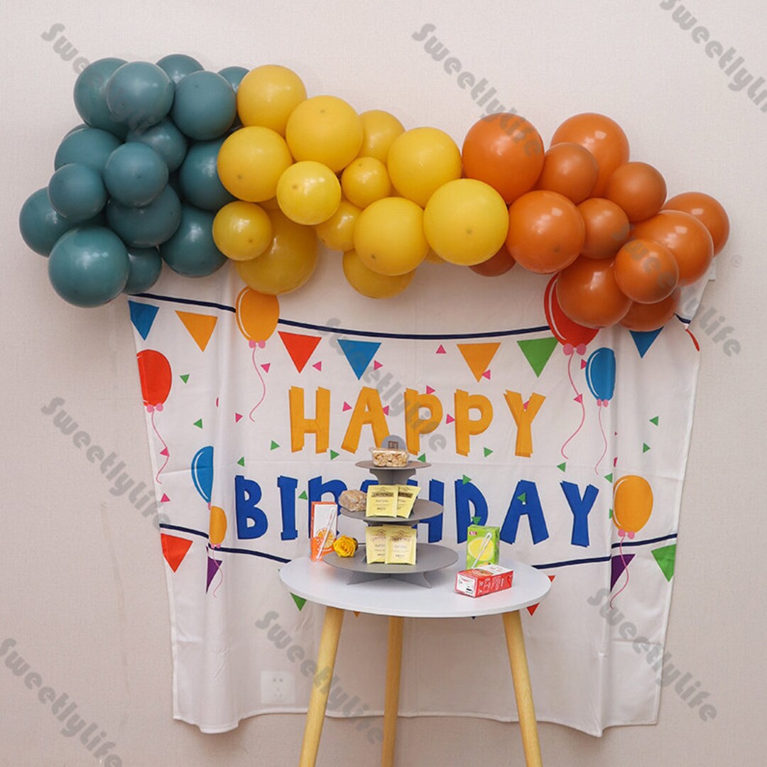 75pcs Mustard Yellow Balloon Retro Burnt Orange Balloon Backdrop Bridal ...