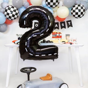 Retro Race Car Themed Black Number Balloon 16"/32"/40" DIY Birthday F1 ...