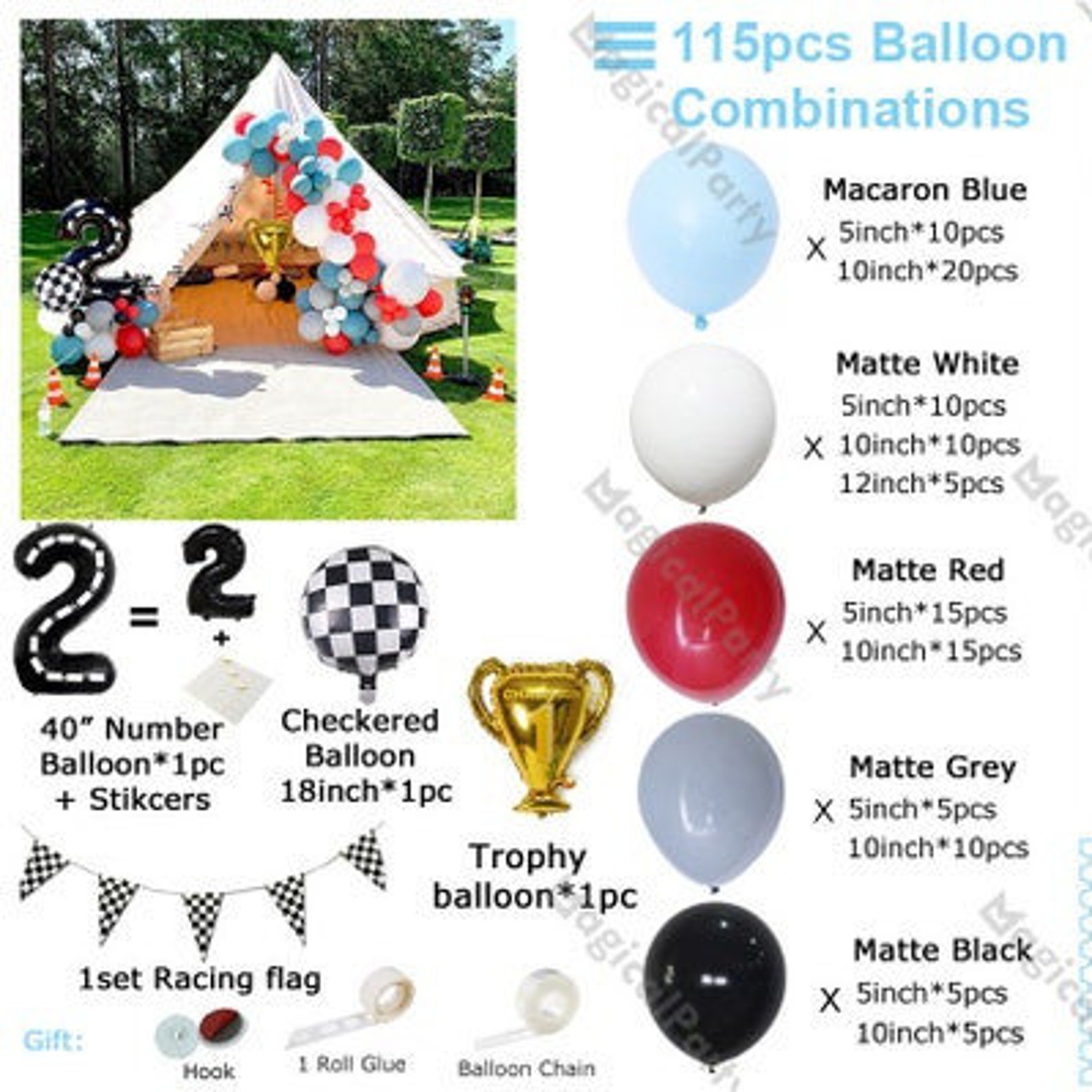Race Car Themed Black Number Balloon 16/32/40inch DIY Birthday - Etsy