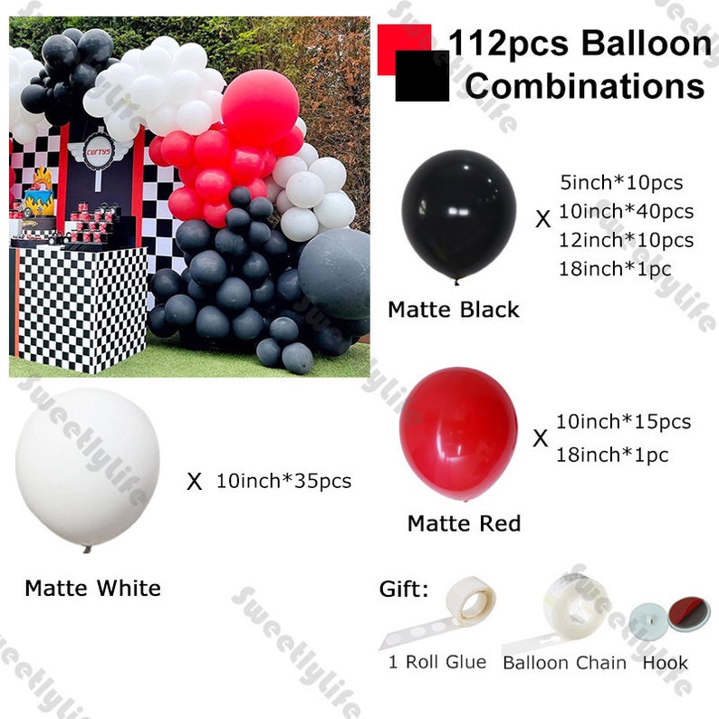 112/179pcs Matter Red Black Balloon Arch Kit Bridal Shower - Etsy