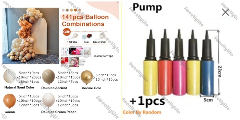 141pcs Doubled Cream Peach Apricot Retro Natural Sand Color Cocoa ...