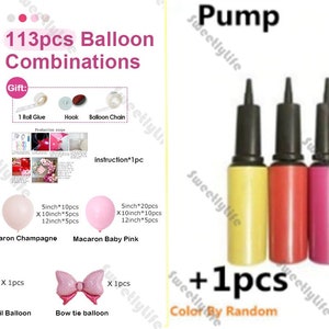 113pcs Pink Bow Tie Love Balloon Garland Kit Bride to Be Balloon Arch ...
