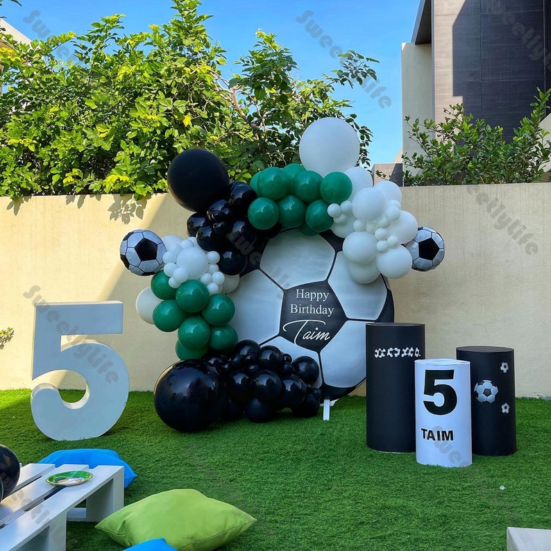 110pcs Matte Black White Balloon Garland Graduation Football - Etsy
