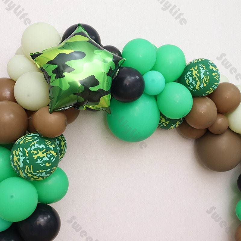 109pcs Camouflage Military Balloon Garland Arch Set Army Soldier Boys ...