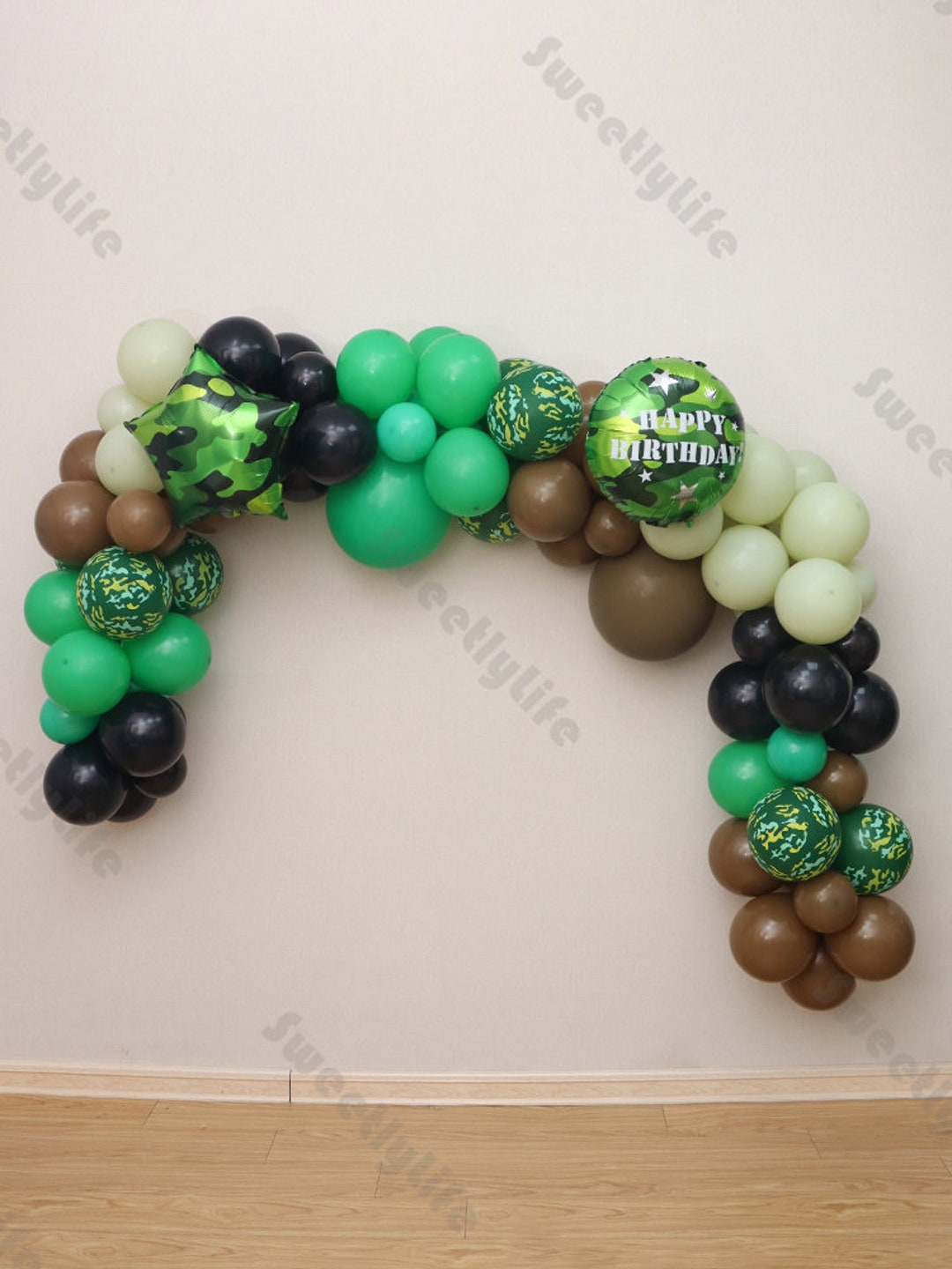 109pcs Camouflage Military Balloon Garland Arch Set Army Soldier Boys ...