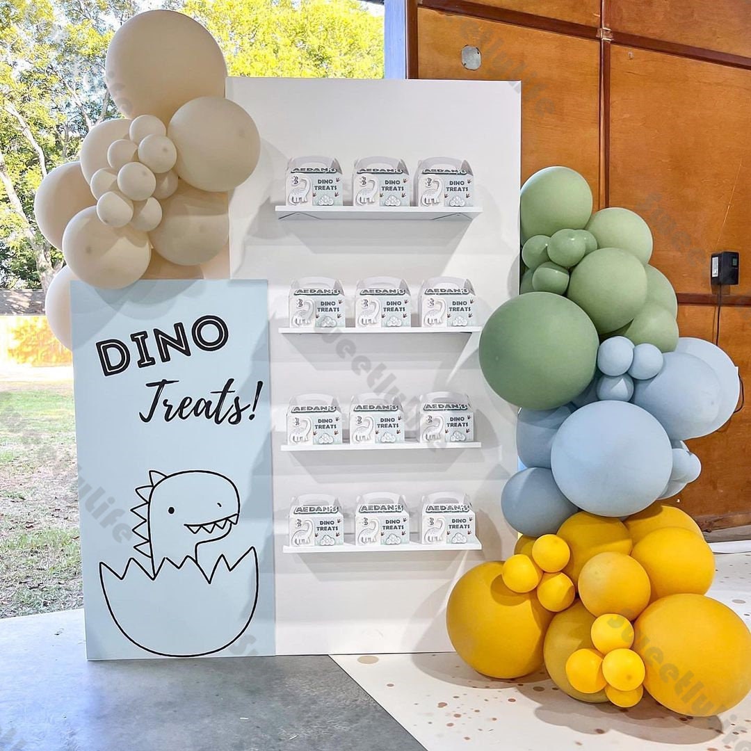 91pcs Mustard Yellow Dusty Green Balloon Arch Kit Dinosaur Theme ...
