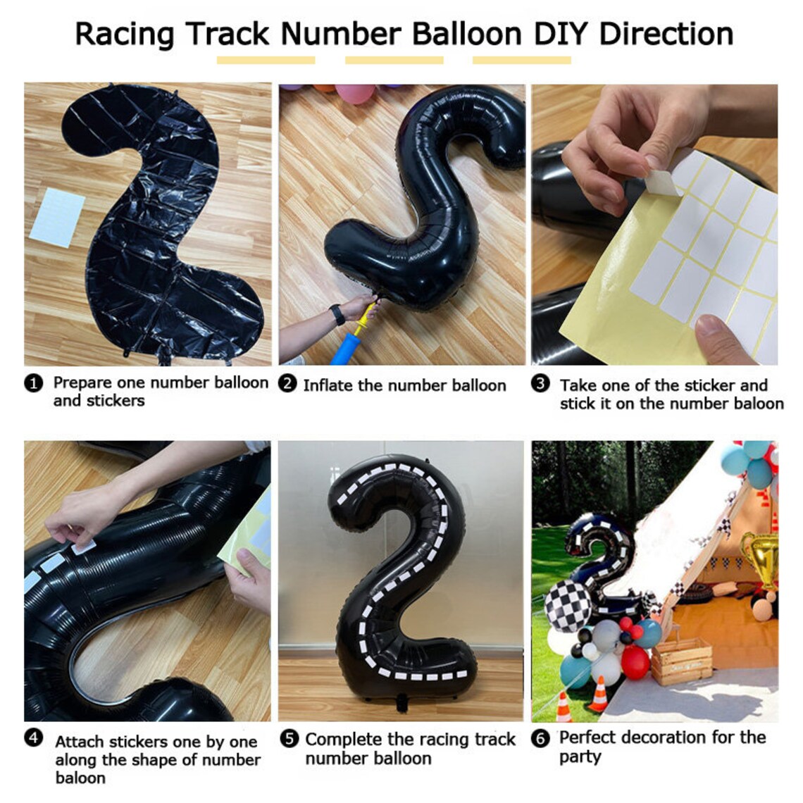Retro Race Car Themed Black Number Balloon | Etsy
