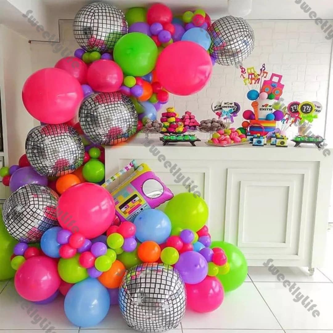111pcs Matte Light Blue Hot Pink Purple Balloons Garland Arch Kit ...