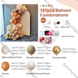 141pcs Doubled Cream Peach Apricot Retro Natural Sand Color Cocoa ...