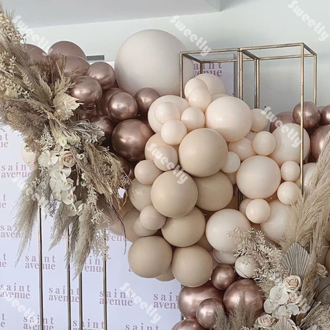 4-16ft Doubled Apricot Peach Balloons Garland Arch Kit Boho Wedding ...