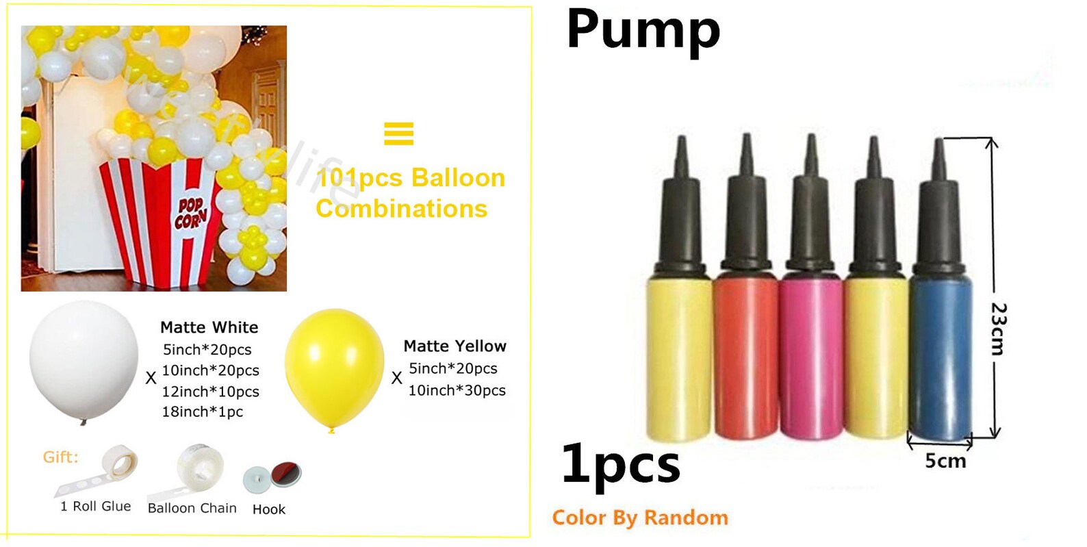 173pcs Matte Yellow White Balloon Garland Arch Kit Wedding Party ...