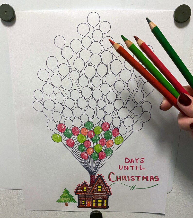 Countdown Coloring Page - 100 Days to Fill In! (balloons) - Etsy