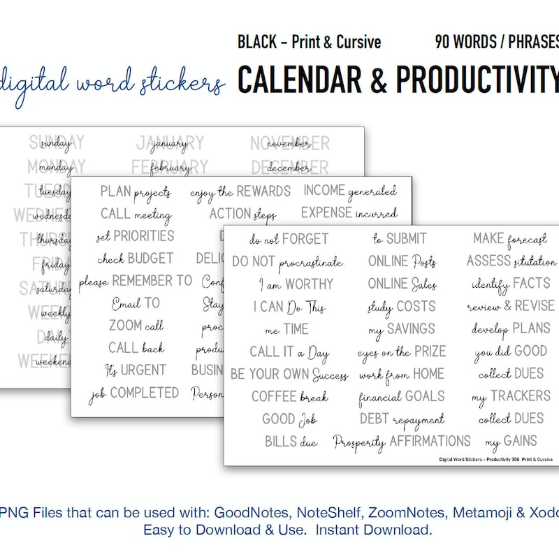 Word Stickers - Etsy