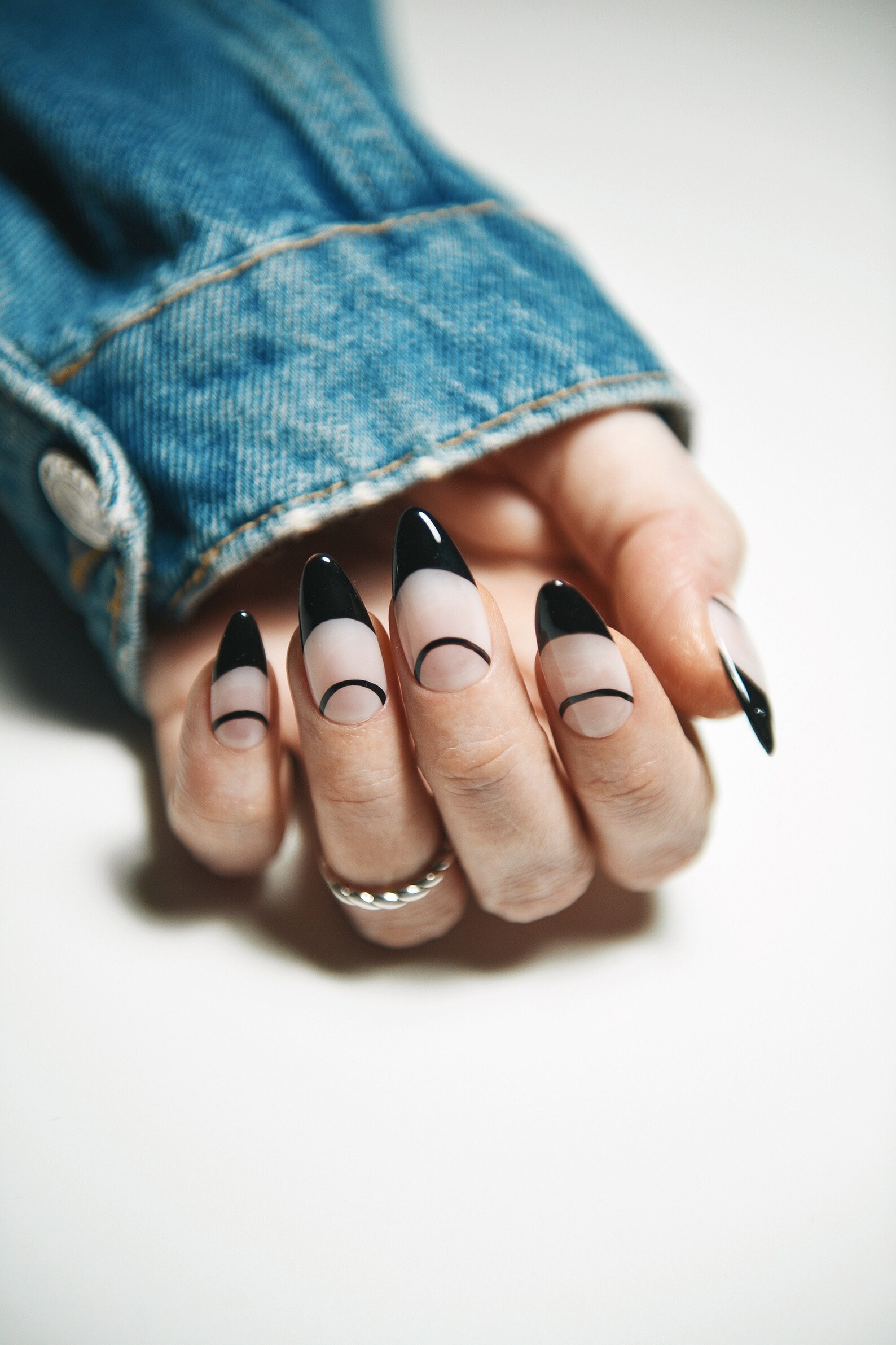 BLACK FRENCH With Line Glossy or Matte Handpainted Press | Etsy