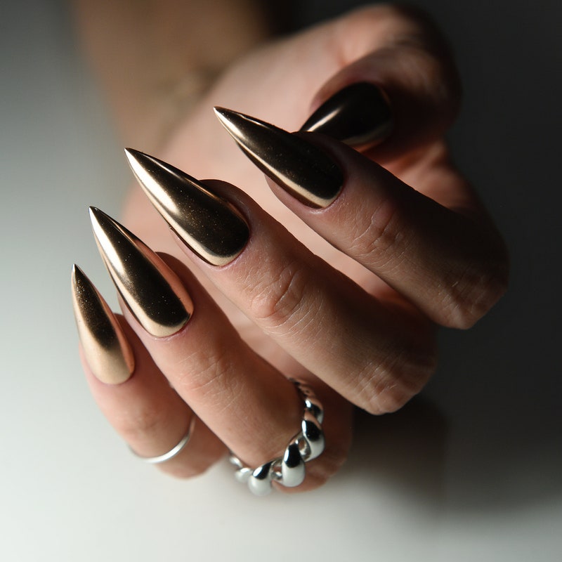 Fake Nails Stiletto Etsy