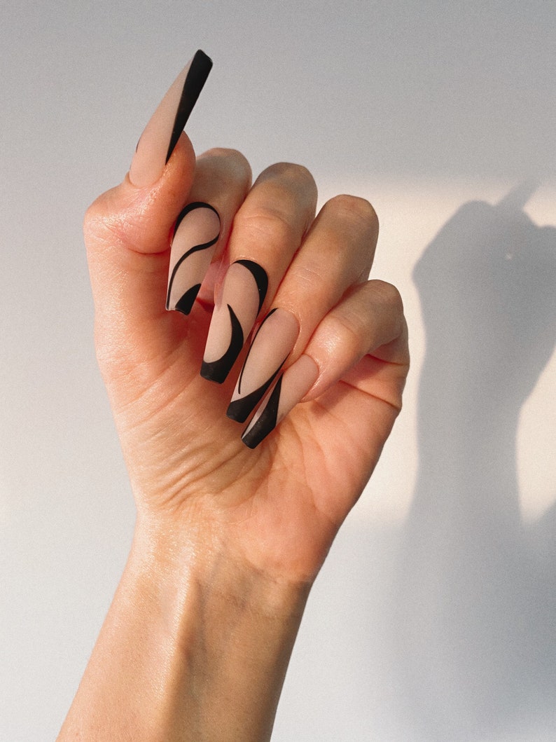 ABSTRACT FRENCH LINES Glossy or Matte Reusable Press on | Etsy