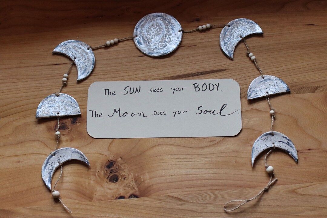 Handmade Moon Phase Garland Made of Clay, Boho Style - Etsy