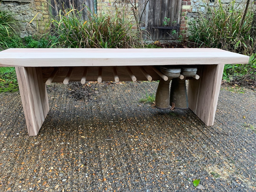 Oak Hallway Bench With Boot Rack/storage - Etsy
