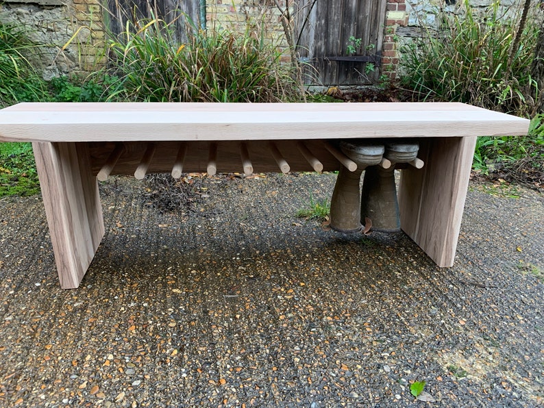 Oak Hallway Bench With Boot Rack/storage - Etsy