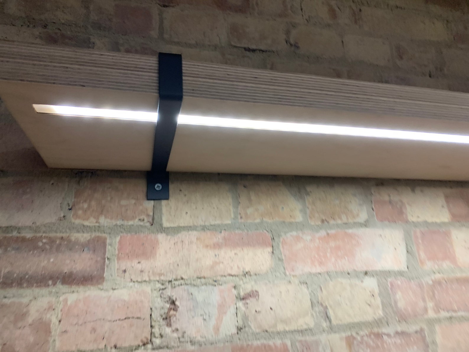 Birch Wood Ply Shelves With Led Lighting with Suspense - Etsy UK