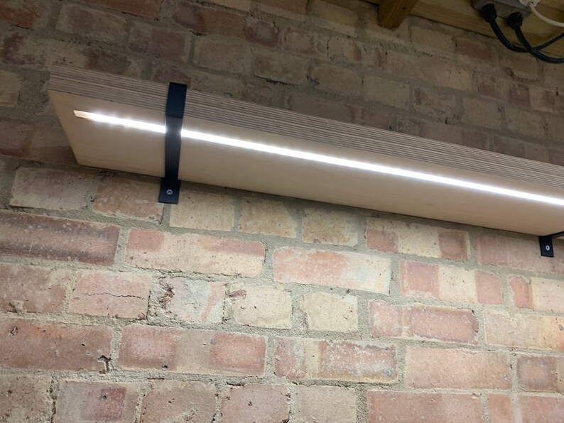 Birch Wood Ply Shelves With Led Lighting with Suspense - Etsy UK