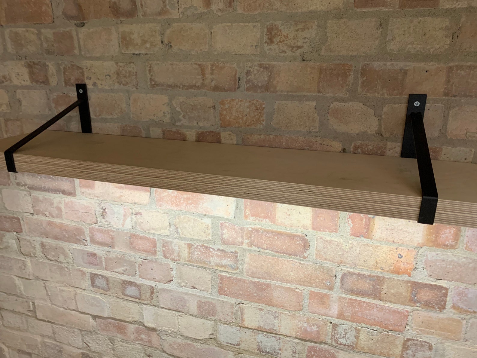 Birch Wood Ply Shelves With Led Lighting with Suspense - Etsy UK